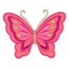 Hot Pink Butterfly - Iron On Patches