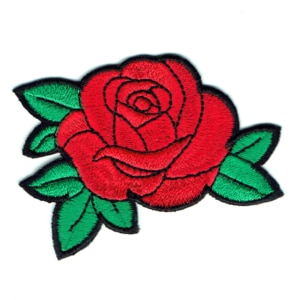 Red Rose Patch - Iron On Patches - Rose flower appliques